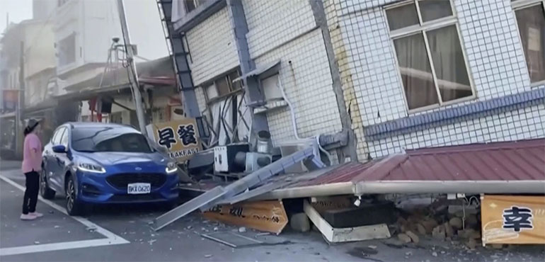 Earthquake Aftershocks Halt The Demolition of a Leaning Building in ...