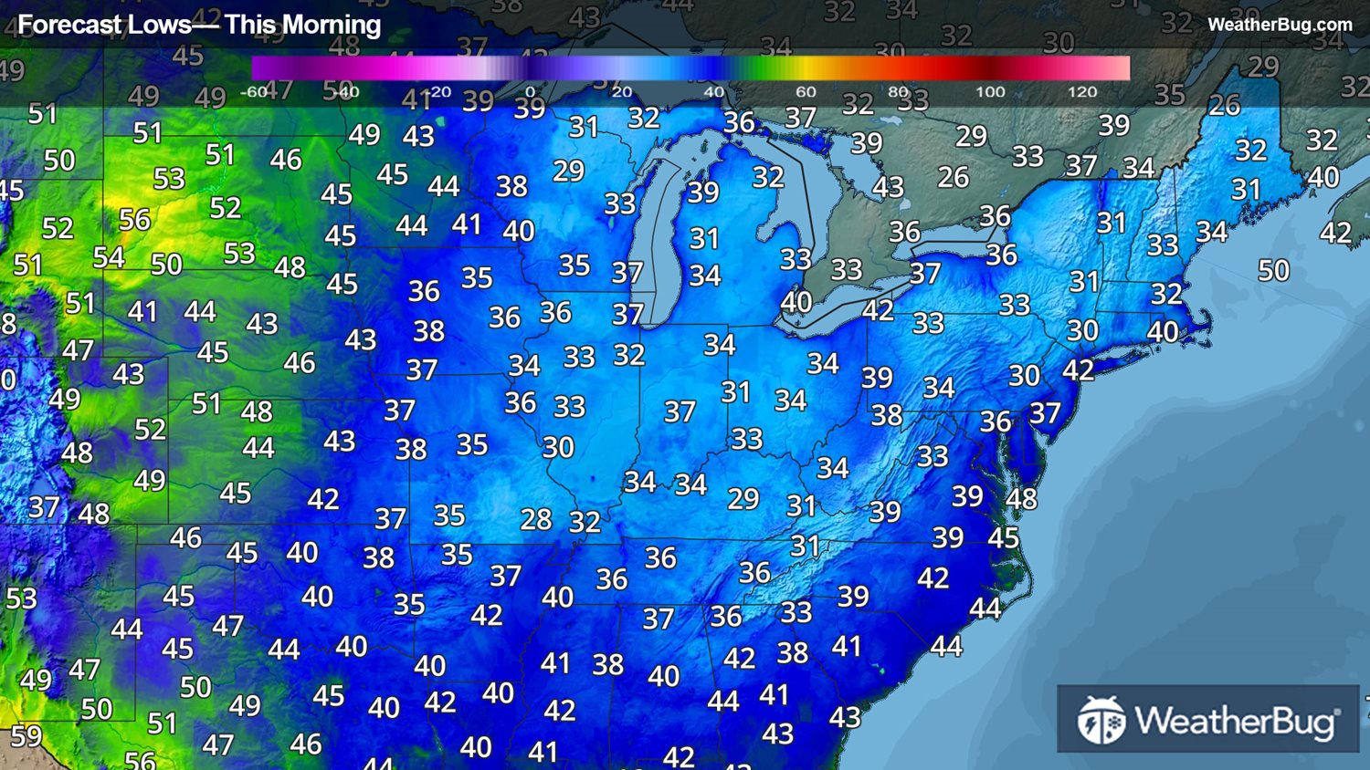 Unseasonably Cold, Brisk Air Persists Over The North-Central U.S., East ...