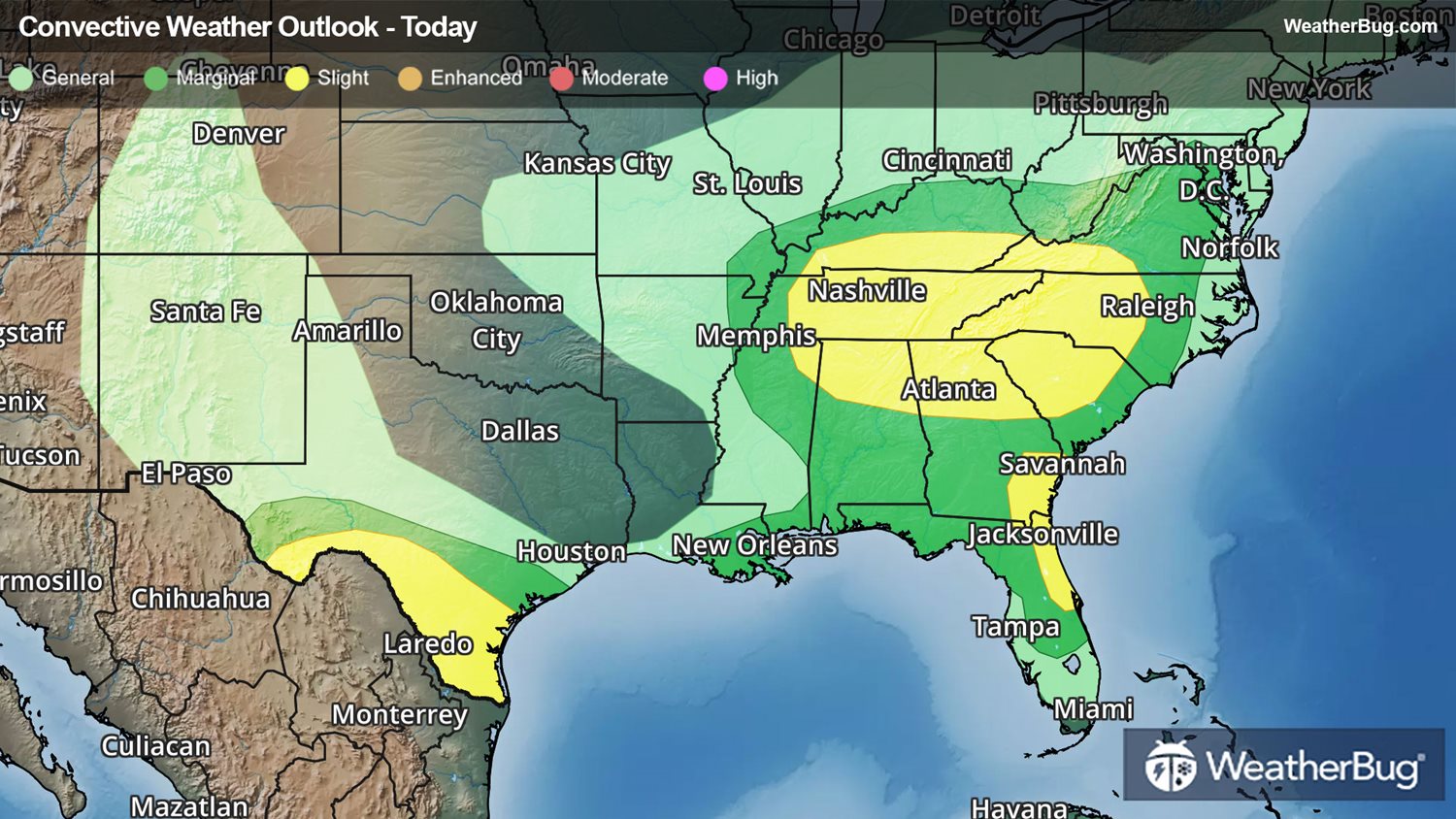Severe Storms Target South, Southeast Today | WeatherBug | WeatherBug
