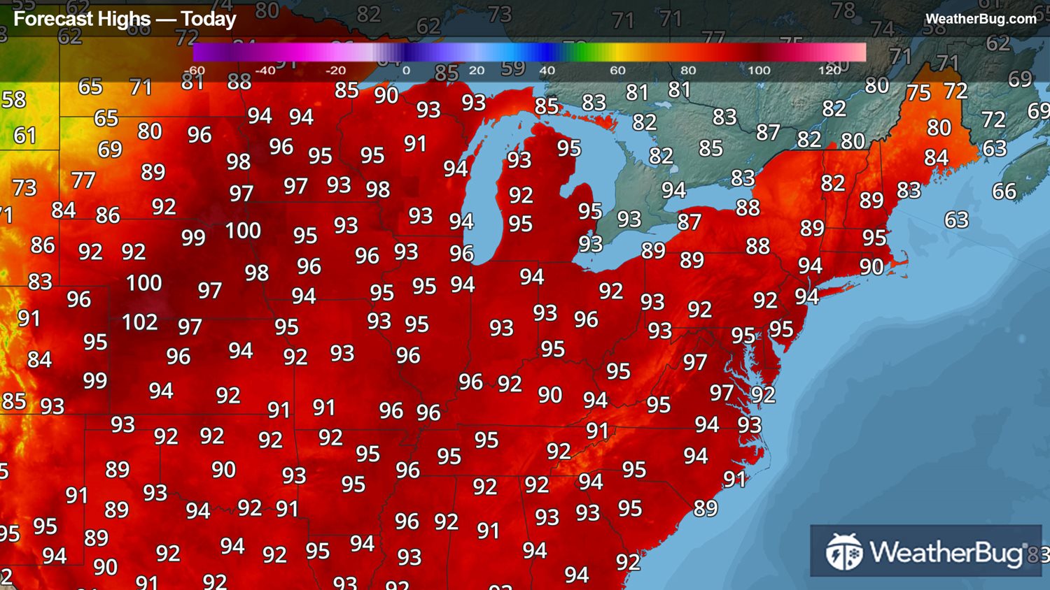 Intense, Record-Heat Forecast Across Eastern U.S. | WeatherBug | WeatherBug