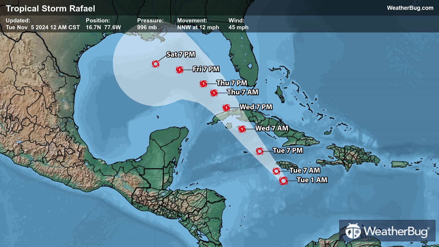 Tropical Storm Rafael Strengthens, Watches Issued in Florida Keys ...
