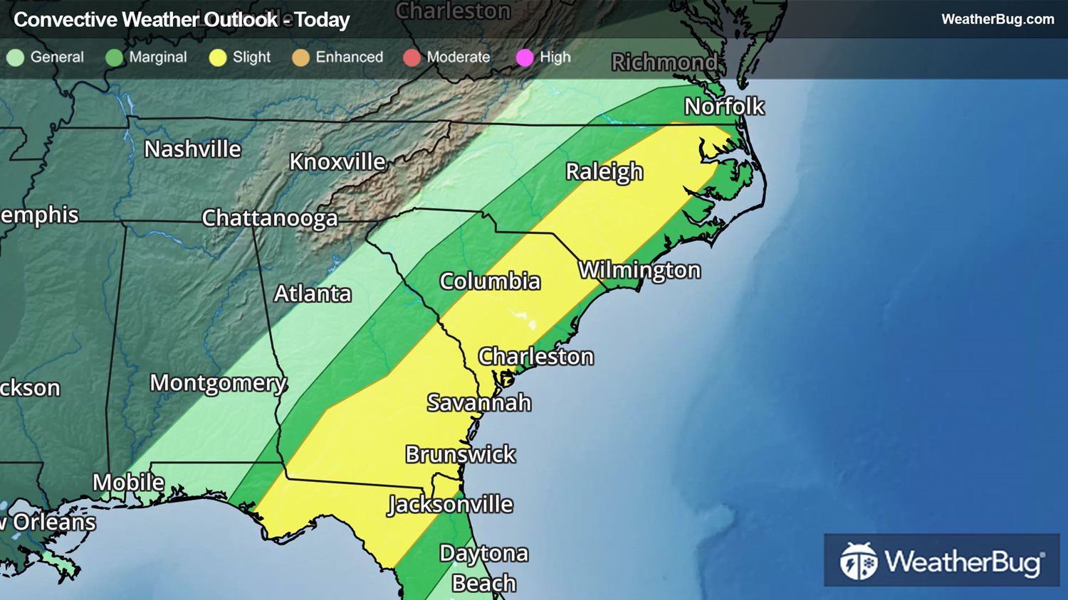 Severe Storms Wind Down In The Southeast | WeatherBug | WeatherBug
