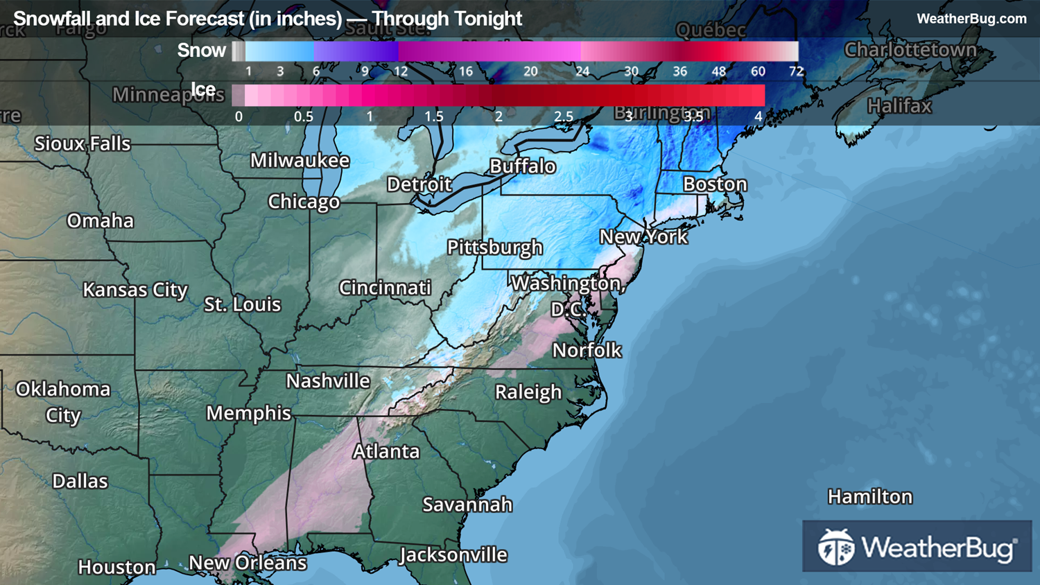 Major Winter Storm Continues Up Eastern Seaboard | WeatherBug