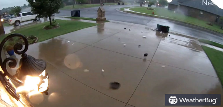 Video: Gusty Winds Topple Recycling Bin, Send Debris Flying on Oklahoma ...