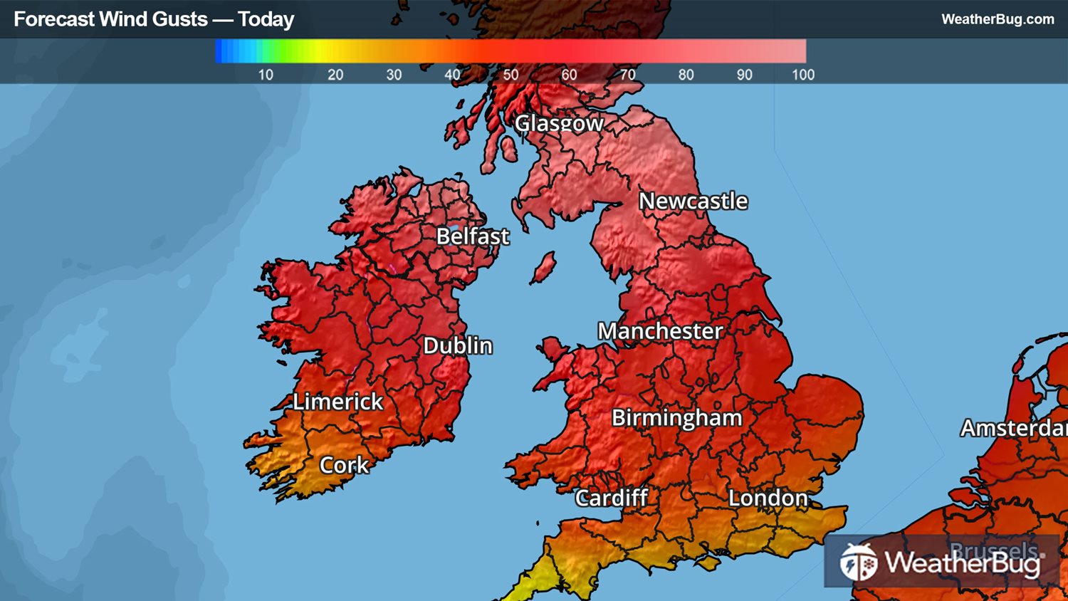 Powerful Winter Storm Targets Ireland, Britain | WeatherBug | WeatherBug