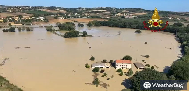 Video: Aerial Footage Shows Deadly Flooding in Italian Town | WeatherBug