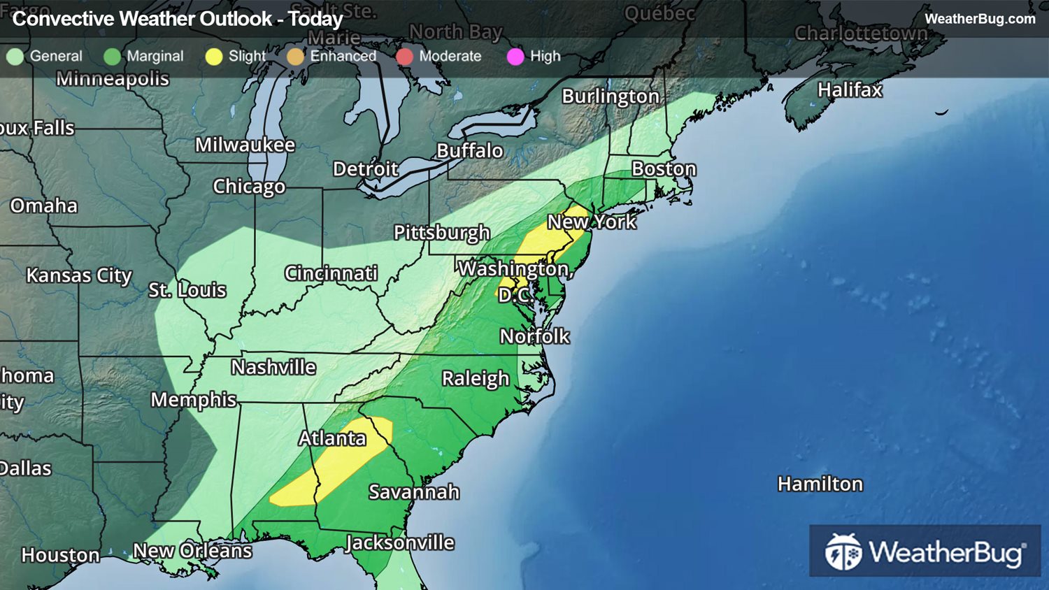 Weekend Potent Storms, Drenching Rain Pepper Eastern U.S. | WeatherBug | WeatherBug