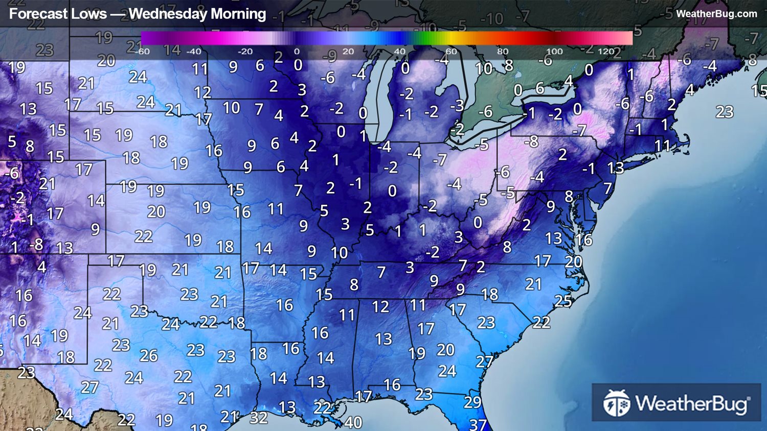 Brutal Cold Remains Locked Across Eastern U.S. Until Thursday ...