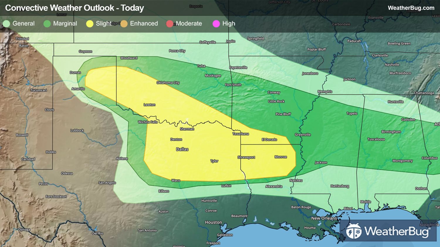 Spring-like Severe Pattern Sets Up Across The South | WeatherBug ...